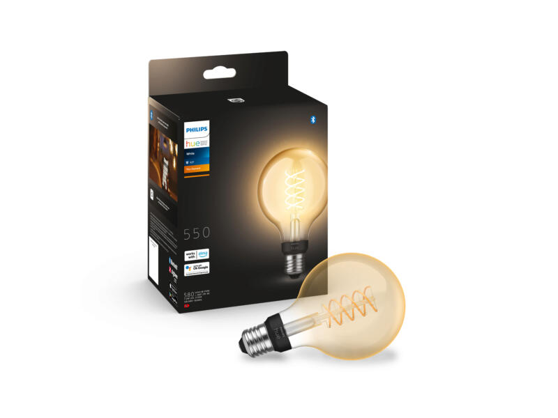 Philips Hue White LED bollamp filament E27 9W dimbaar | Hubo Philips Hue White LED bollamp filament E27 9W dimbaar | Hubo